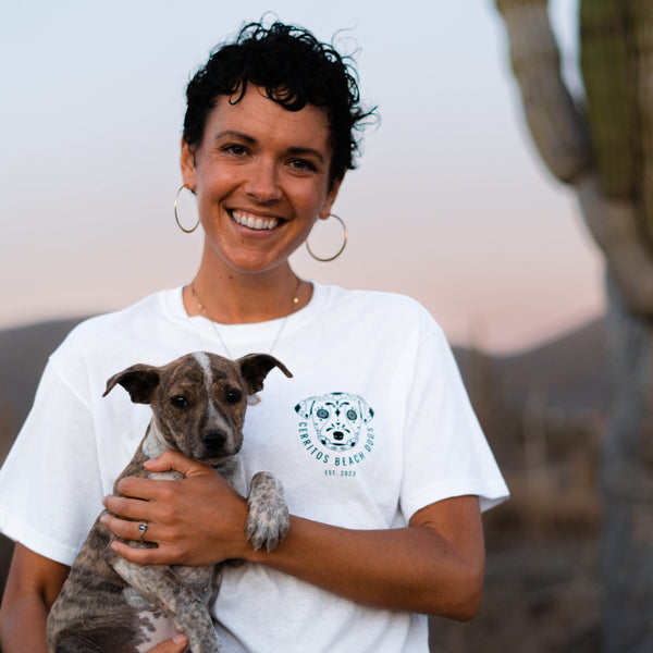 CERRITOS BEACH DOGS TEE - NATURAL - Eamon & Bec